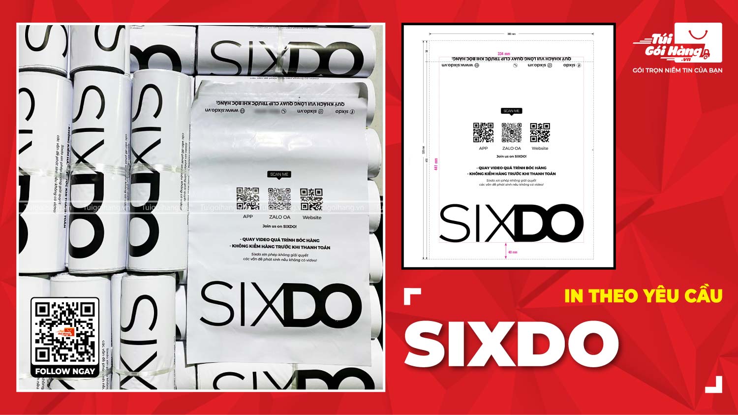 Túi Niêm Phong Trắng Sứ In Thương Hiệu SIXDO - Brand Thời Trang Top 1 ...